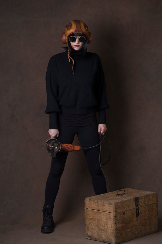 Steampunk Aviator Cap Blade Runner Helmet Leather Aviator | Etsy