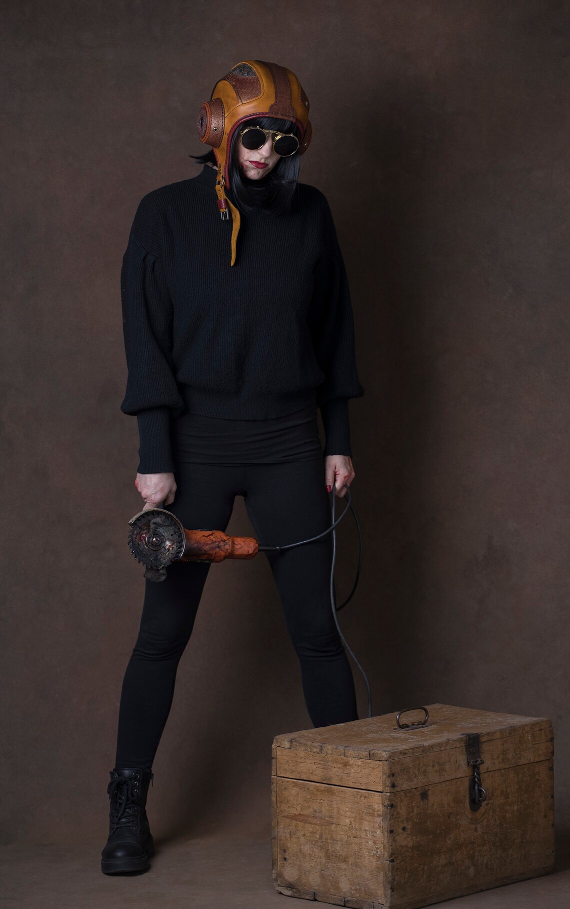 Steampunk Aviator Cap, Blade Runner Helmet, Leather Aviator Cap ...