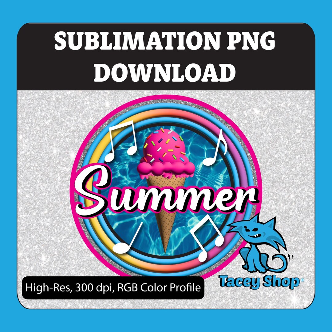 Ice Cream Music Notes PNG: Summer Sublimation Design - Etsy