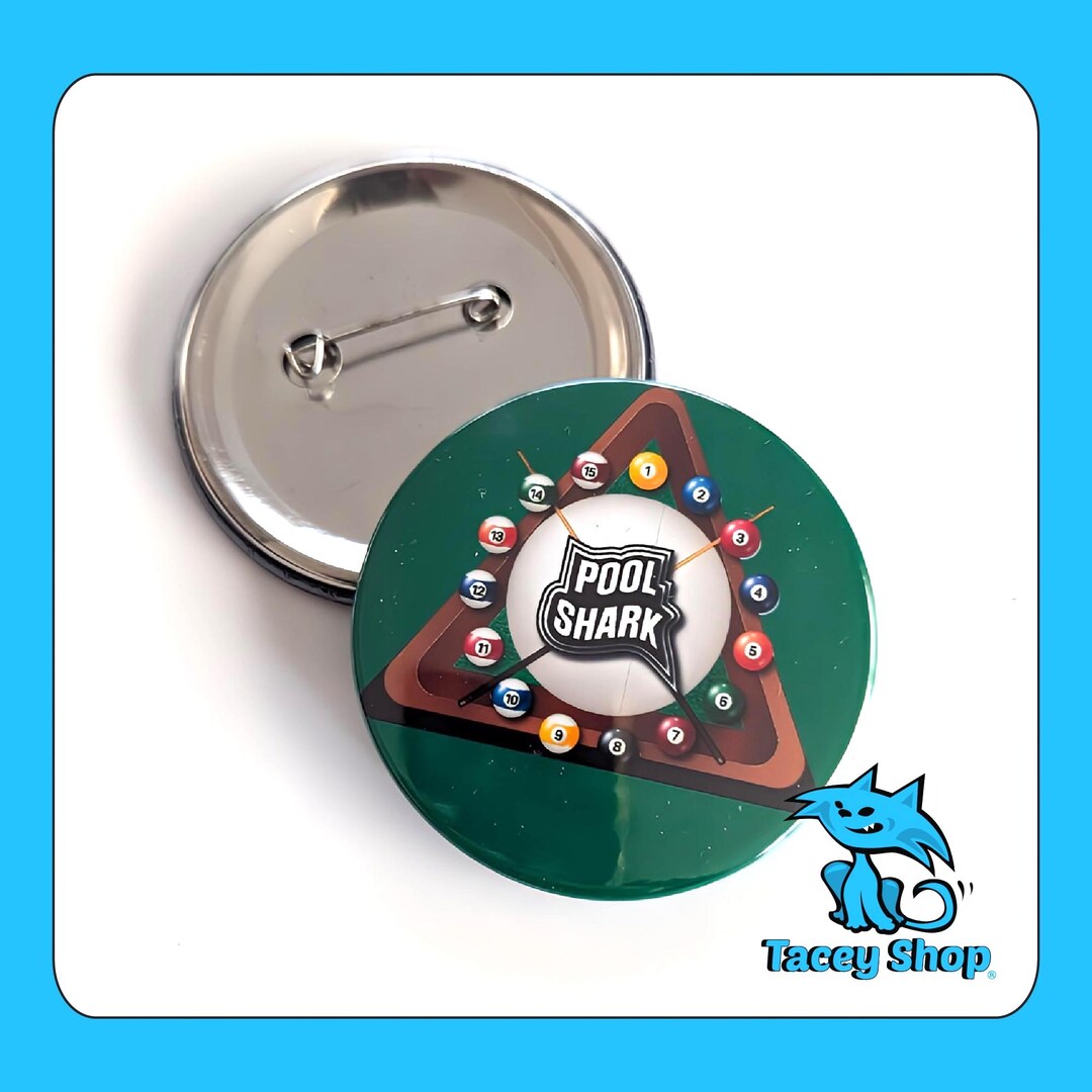 Pool Shark Button – 2.25” Billiards Pinback Badge – Funny Pool Player ...