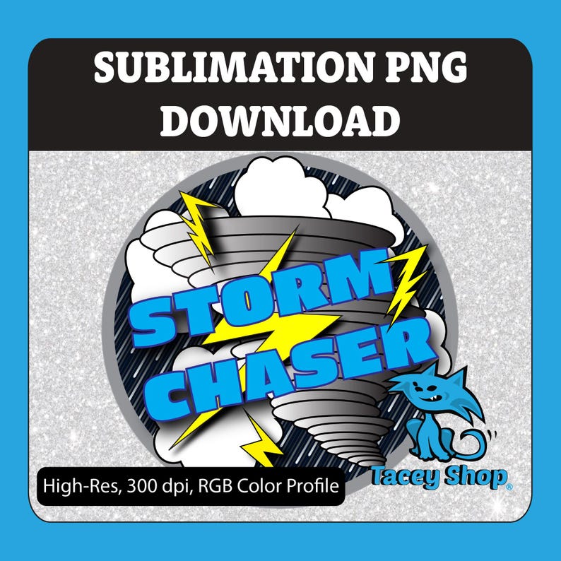 Storm Chaser PNG: Tornado & Lightning Sublimation Design (digital ...
