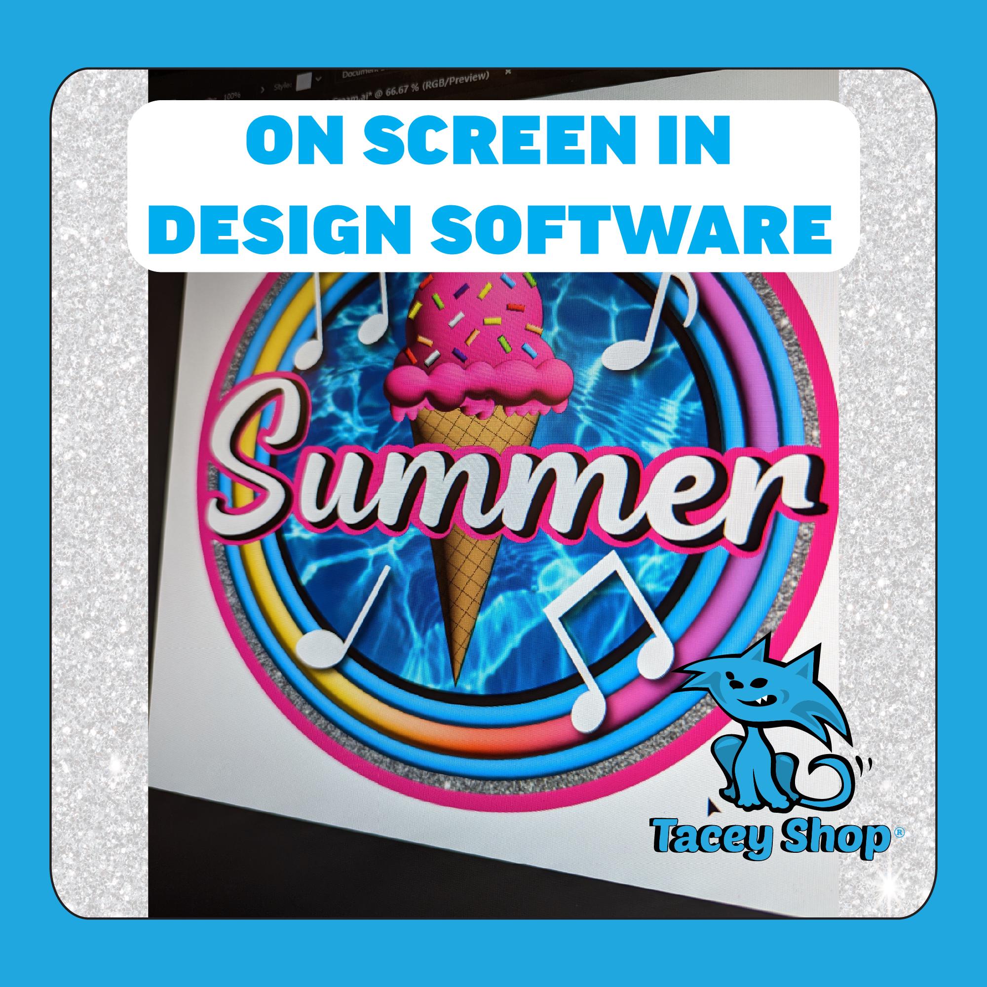 Ice Cream Music Notes PNG: Summer Sublimation Design - Etsy