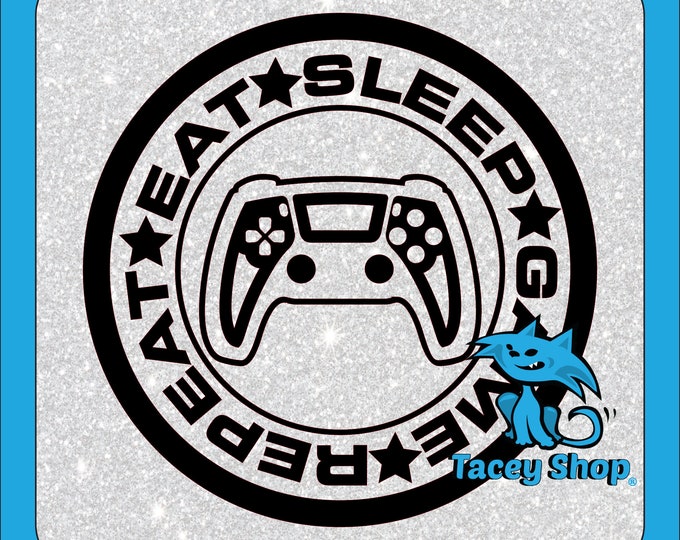 Eat Sleep Game Repeat SVG Cut File Video Game Console Controller Design ...