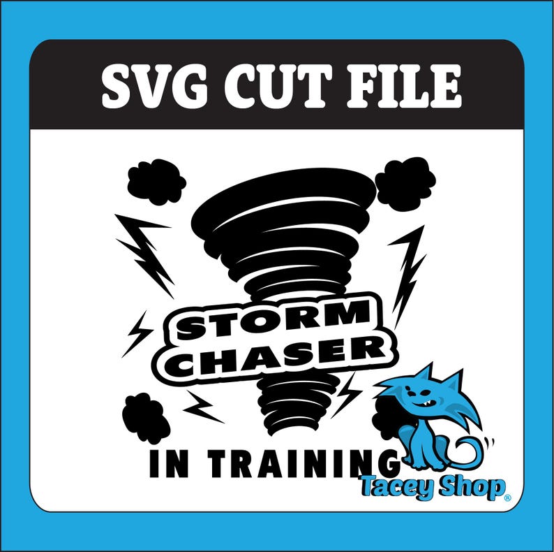 Storm Chaser SVG: Tornado, Lightning & Clouds Cut File (commercial Use ...