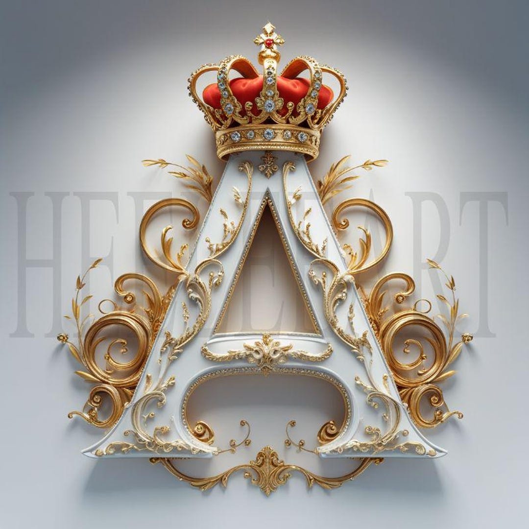 Golden Letter A Monogram With Crown – Luxury Digital Download, Royal ...