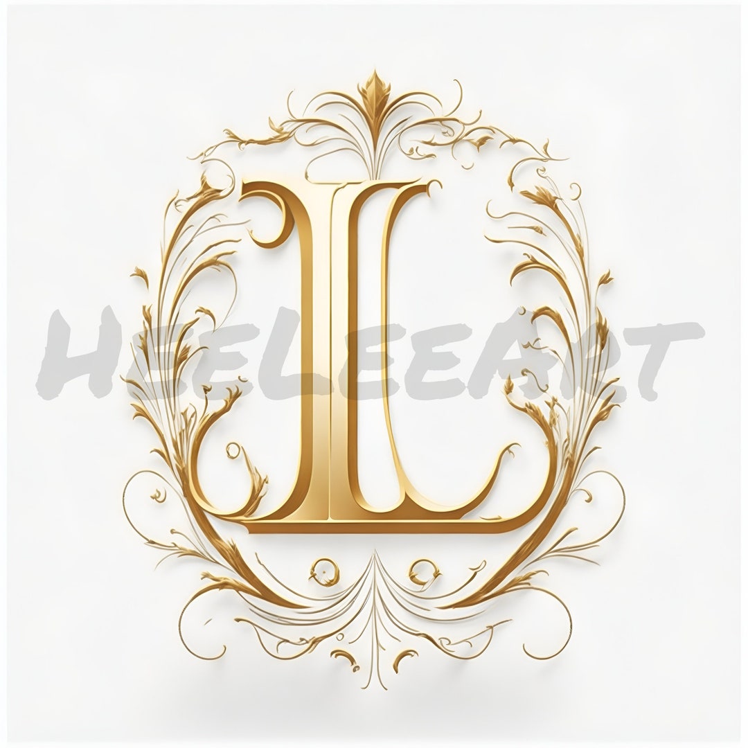 Letter L Golden Crown Alphabet Monogram Initials on White Background ...