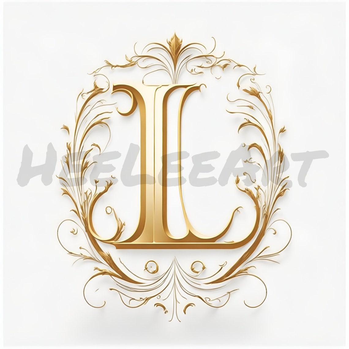 Letter L Golden Crown Alphabet Monogram Initials on White Background Digital Download, Ready to ...