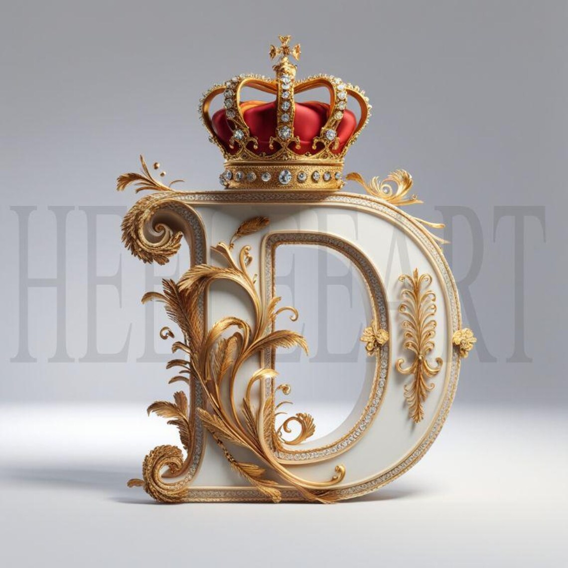 Golden Letter D Monogram With Crown – Luxury Digital Download, Royal ...