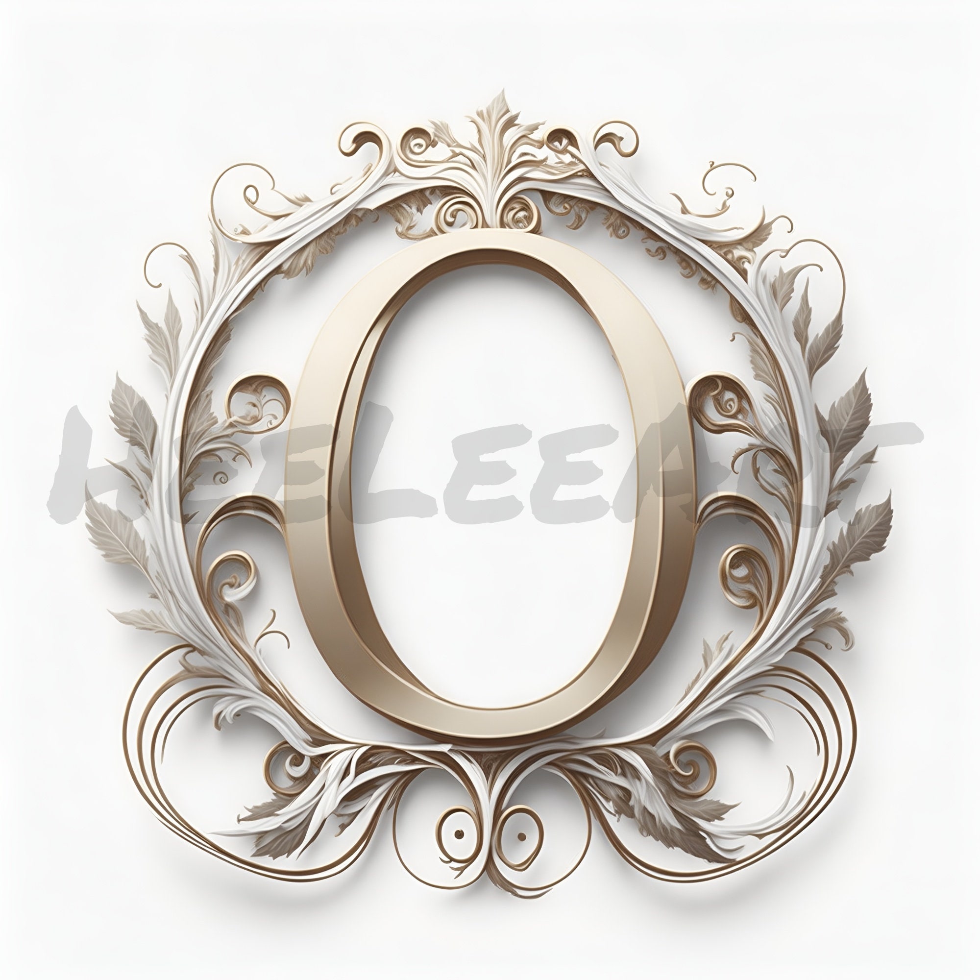 Letter O Golden Crown Alphabet Monogram Initials on White Background ...