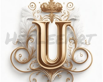 Letter O Golden Crown Alphabet Monogram Initials on White - Etsy