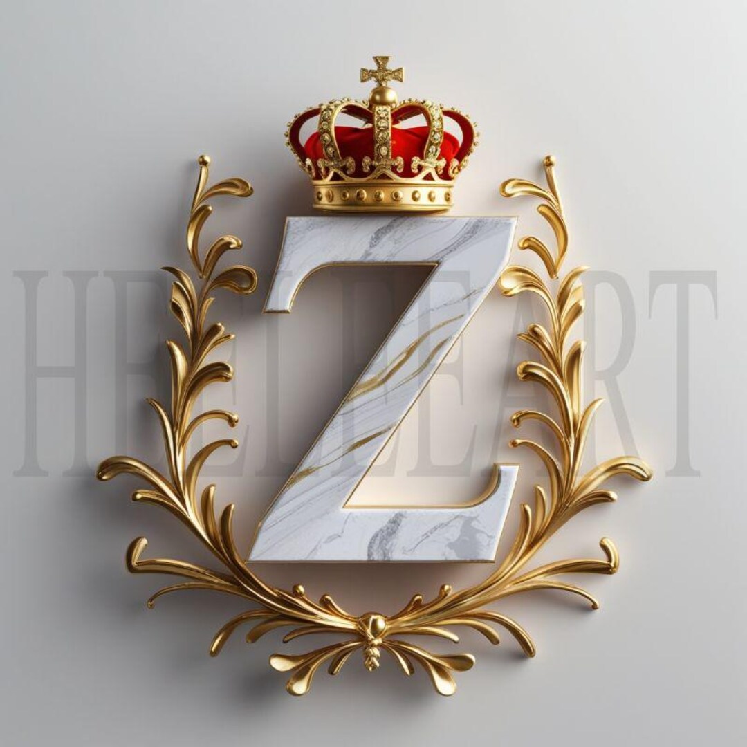 Digital Download Monogram Z Letter With Crown, Royal Alphabet Initial ...
