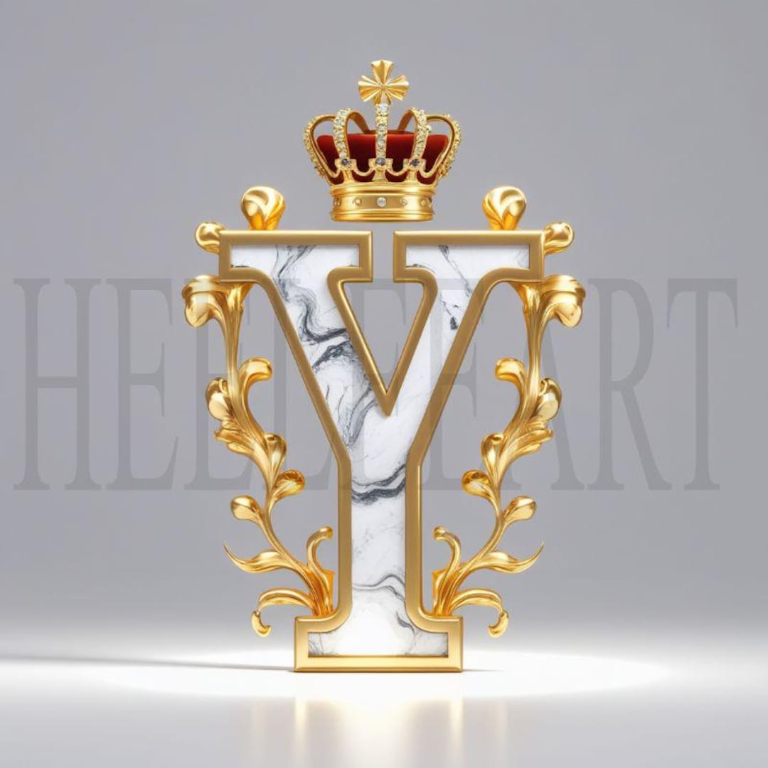Digital Download Monogram Y Letter With Crown, Royal Alphabet Initial ...
