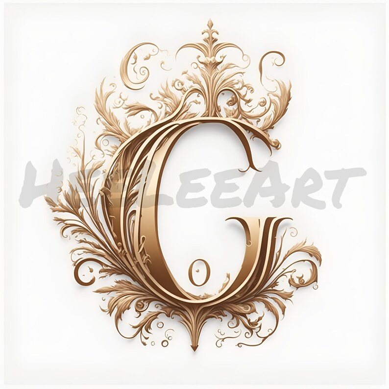 Letter G Golden Crown Alphabet Monogram Initials on White Background ...