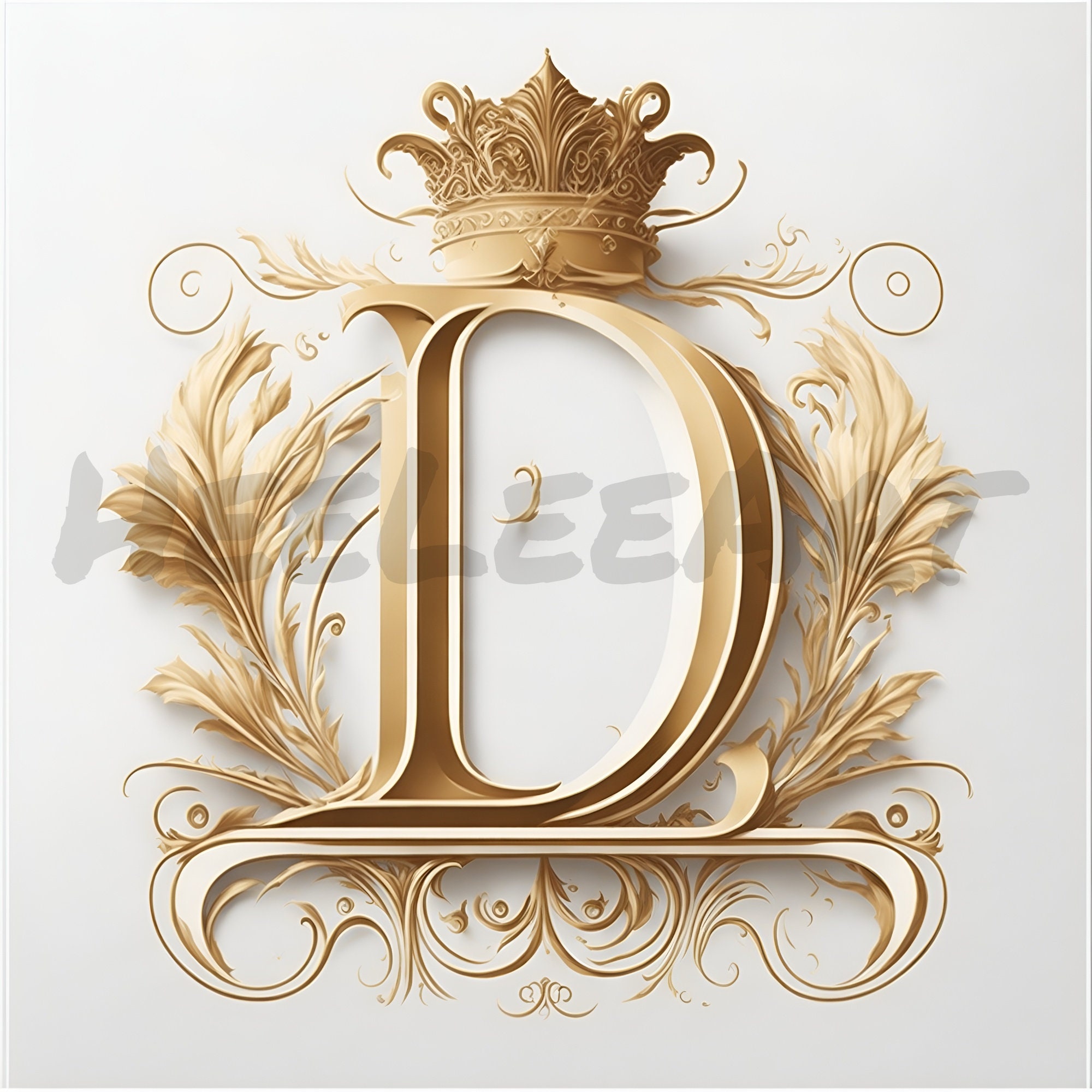 Letter D Golden Crown Alphabet Monogram Initials on White Background ... Letter D Golden Crown Alphabet Monogram Initials on White Background ...