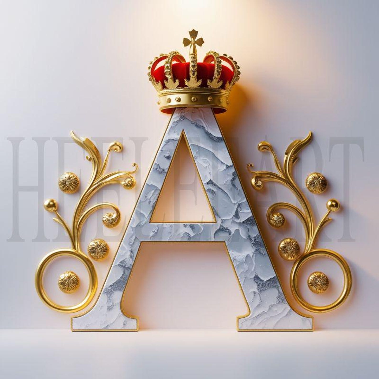 Digital Download Monogram A Letter With Crown, Royal Alphabet Initial ...