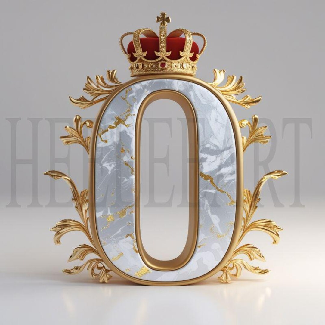 Digital Download Monogram O Letter With Crown, Royal Alphabet Initial ...