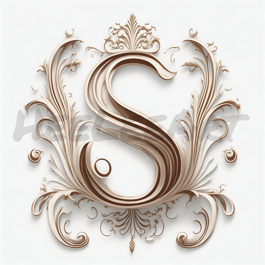 Letter S Golden Crown Alphabet Monogram Initials on White Background ...