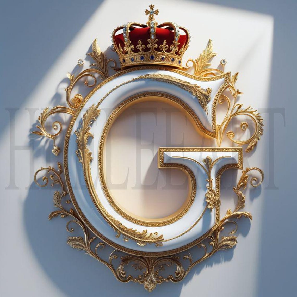 Golden Letter G Monogram With Crown – Luxury Digital Download, Royal ...