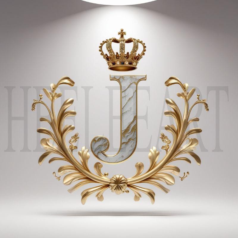 Digital Download Monogram J Letter With Crown, Royal Alphabet Initial ...