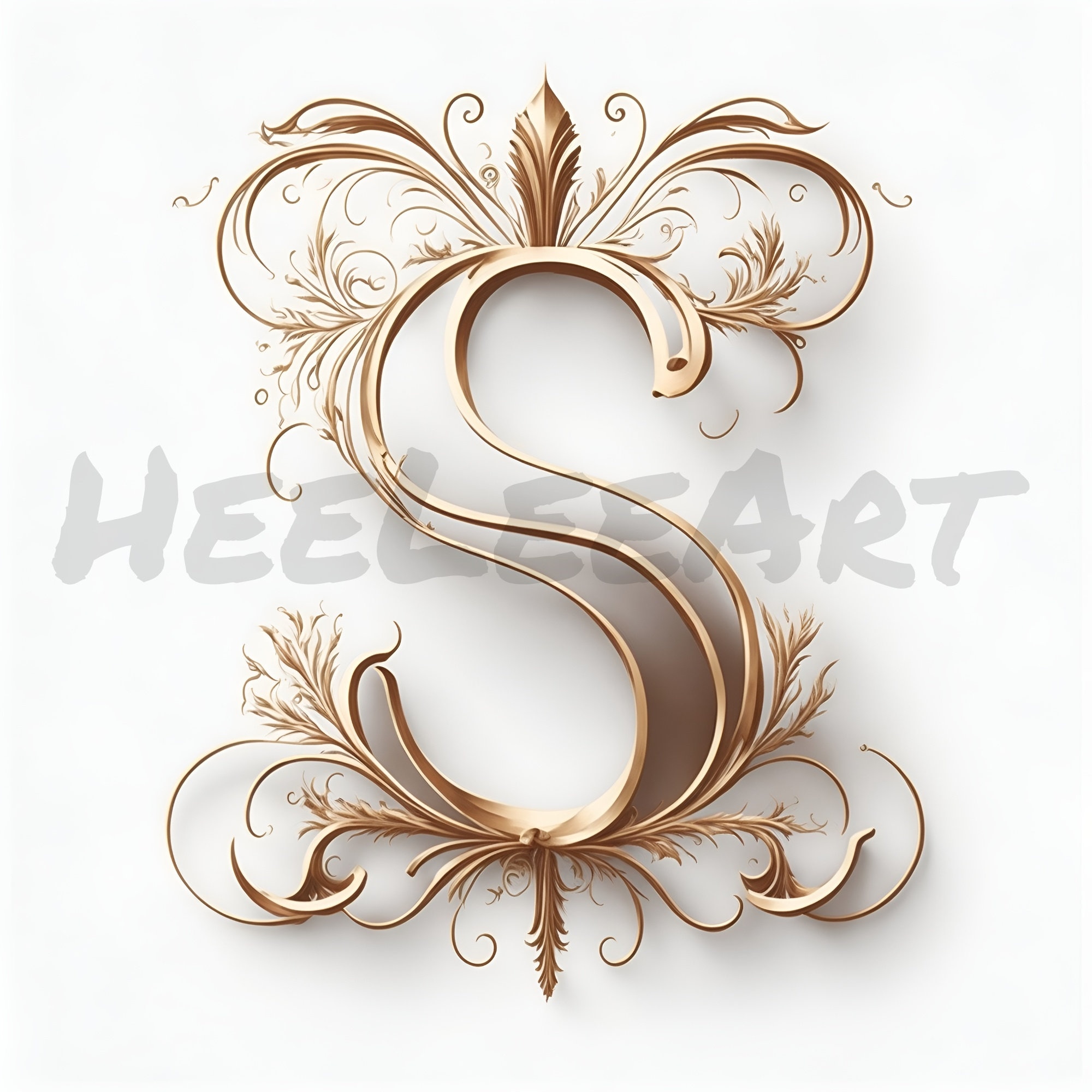 Letter S Golden Crown Alphabet Monogram Initials on White Background ...