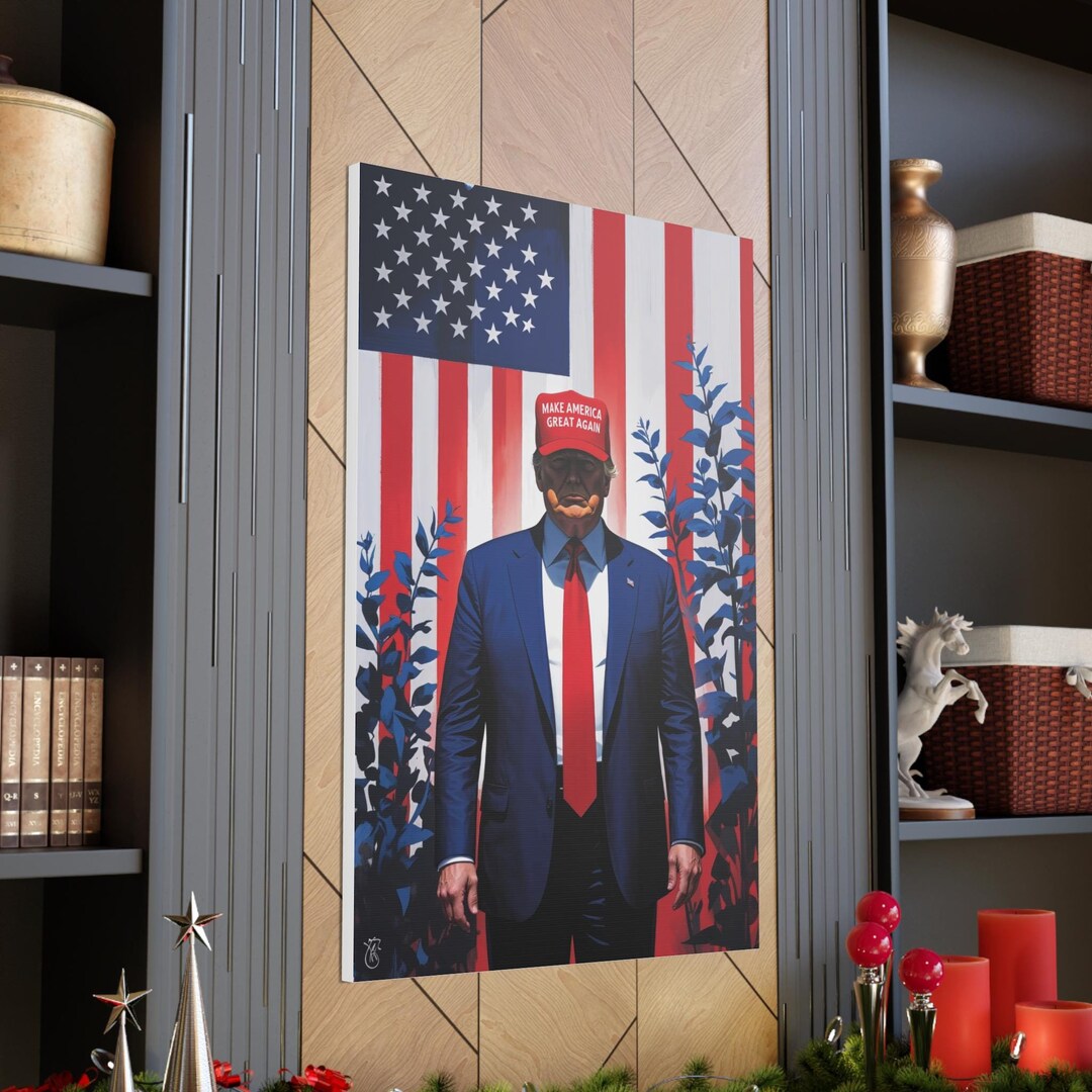Canvas Wraps, Trump AI Art Wall Decor President Home Office Gift ...
