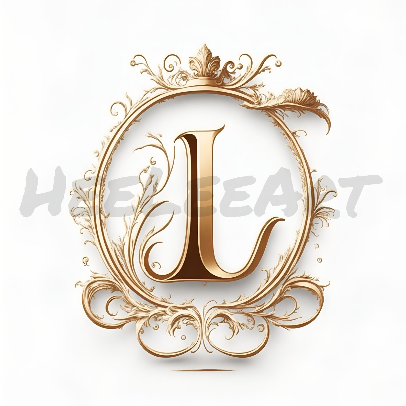 Letter L Golden Crown Alphabet Monogram Initials on White Background ...