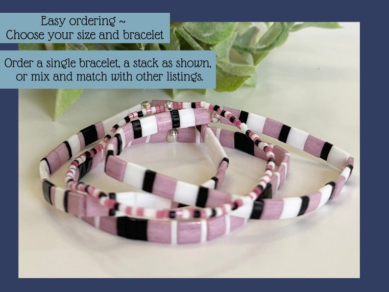 Miyuki Tila Bead Bracelet: Colorful Square Tile Stretch Bracelet - Etsy