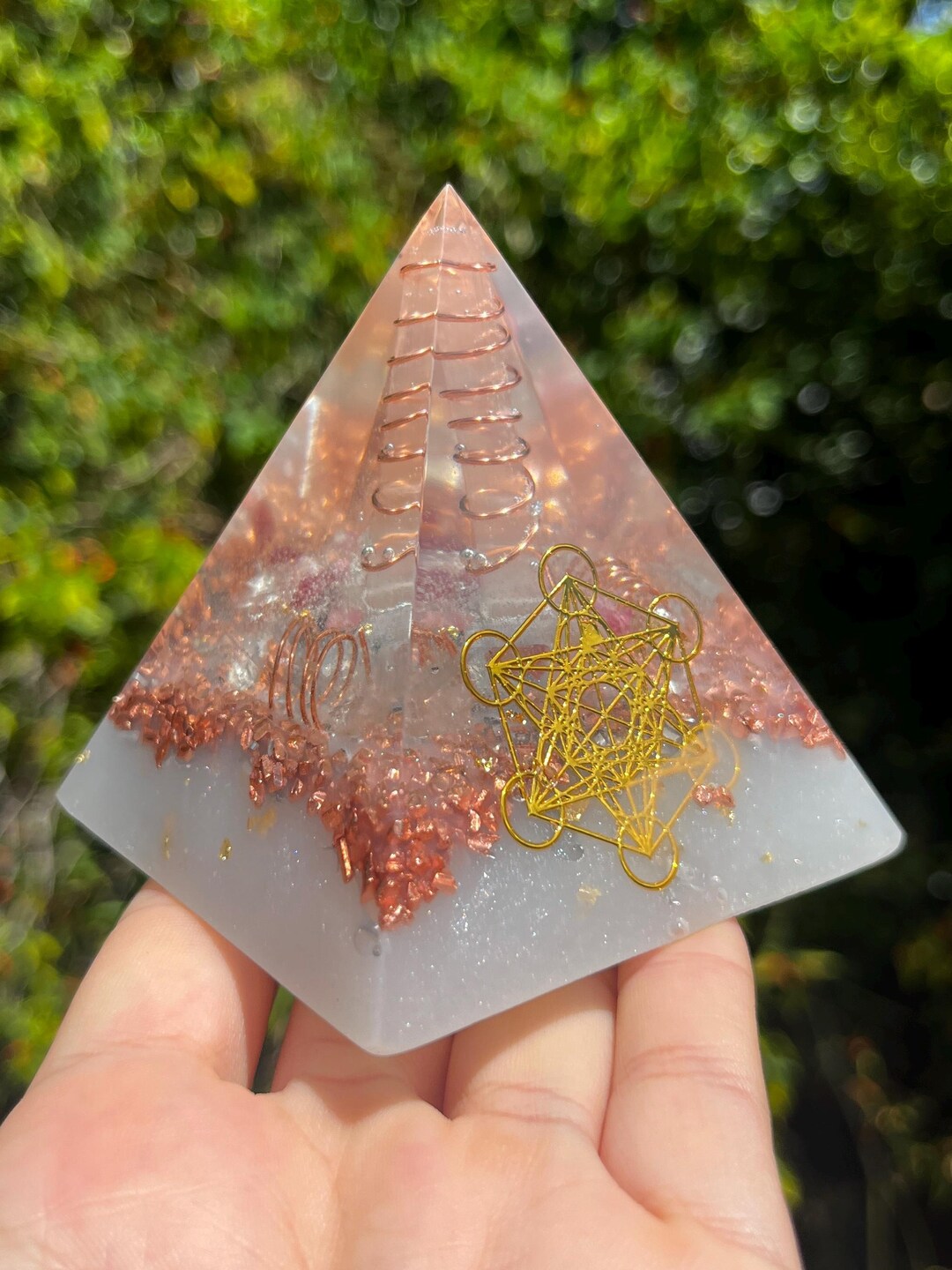 Selenite Merkaba Healing Orgone Pyramid - Etsy