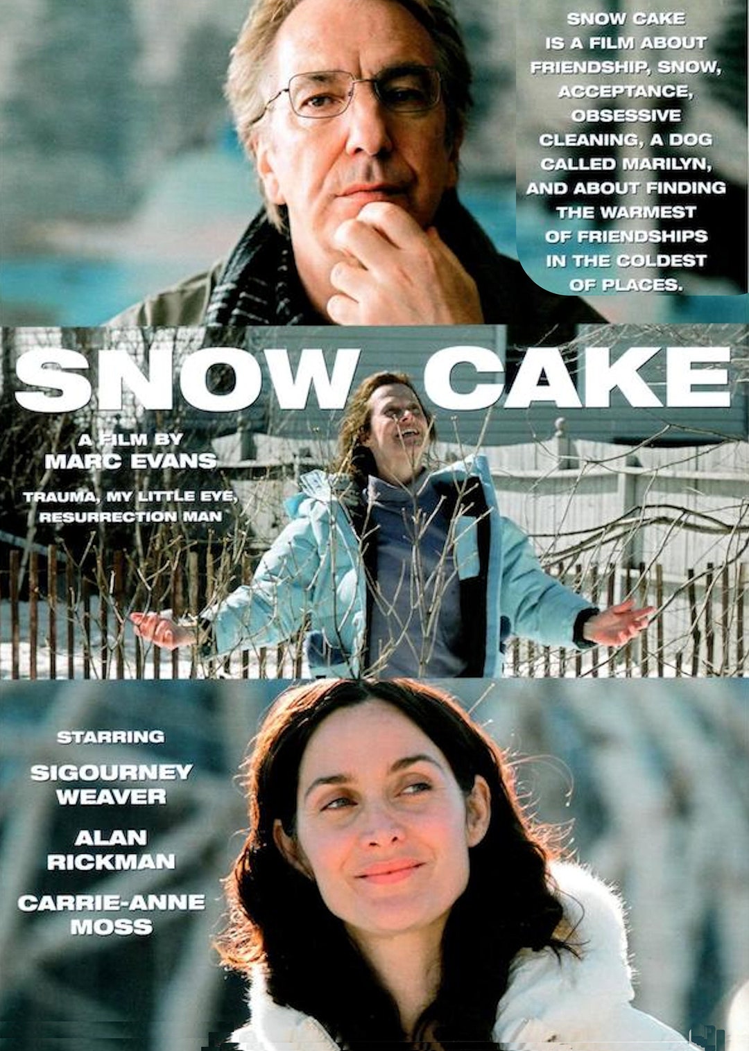 DVD Snow Cake (2006) Alan Rickman, Sigourney Weaver, Carrie-anne Moss ...