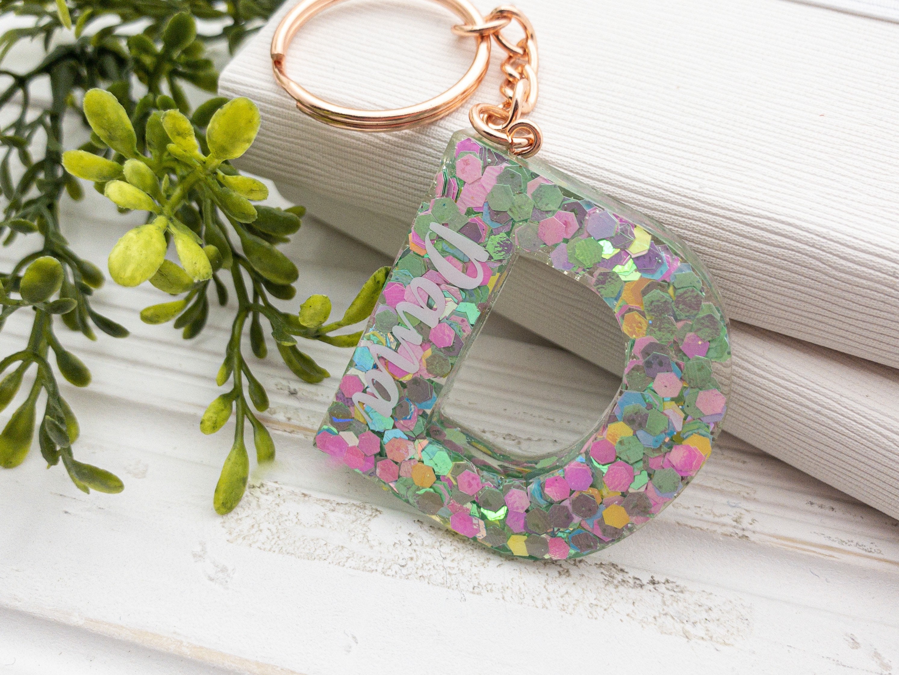 Customizable Colorful Glitter Resin Initial Letter Name - Etsy