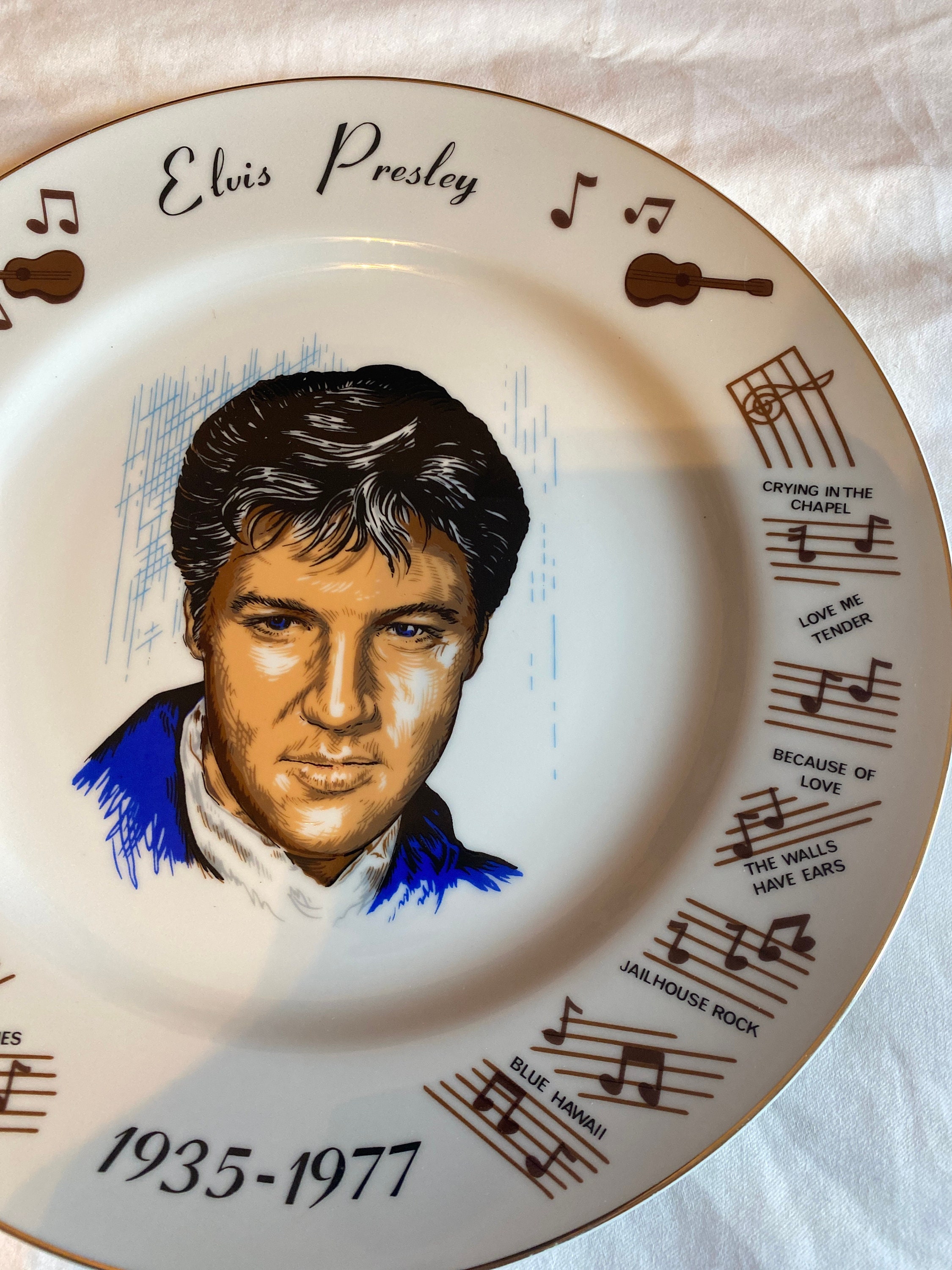 Elvis Presley Collectable Plate With Hits 1935-1977 - Etsy