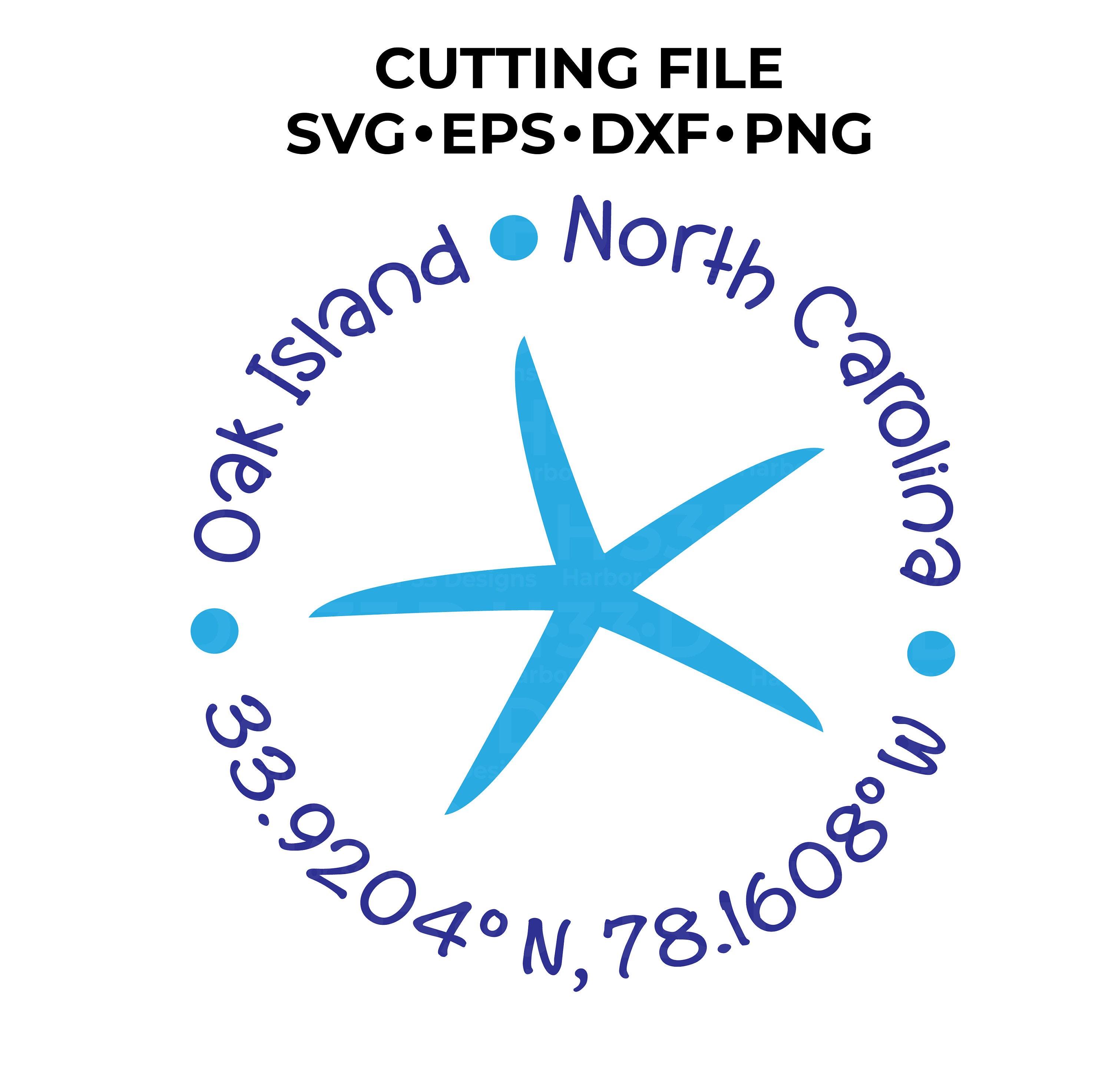 Oak Island Starfish Coordinates | Svg | Dxf | Eps | Png - Etsy