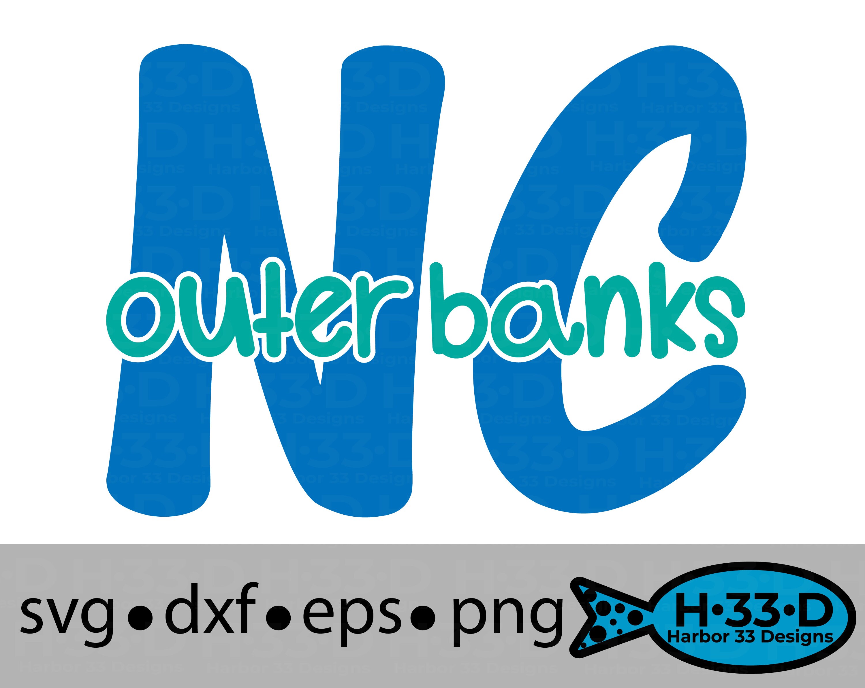 Outer Banks Svg, Outer Banks NC, Beach Decor, Outer Banks Iron-on, OBX ...