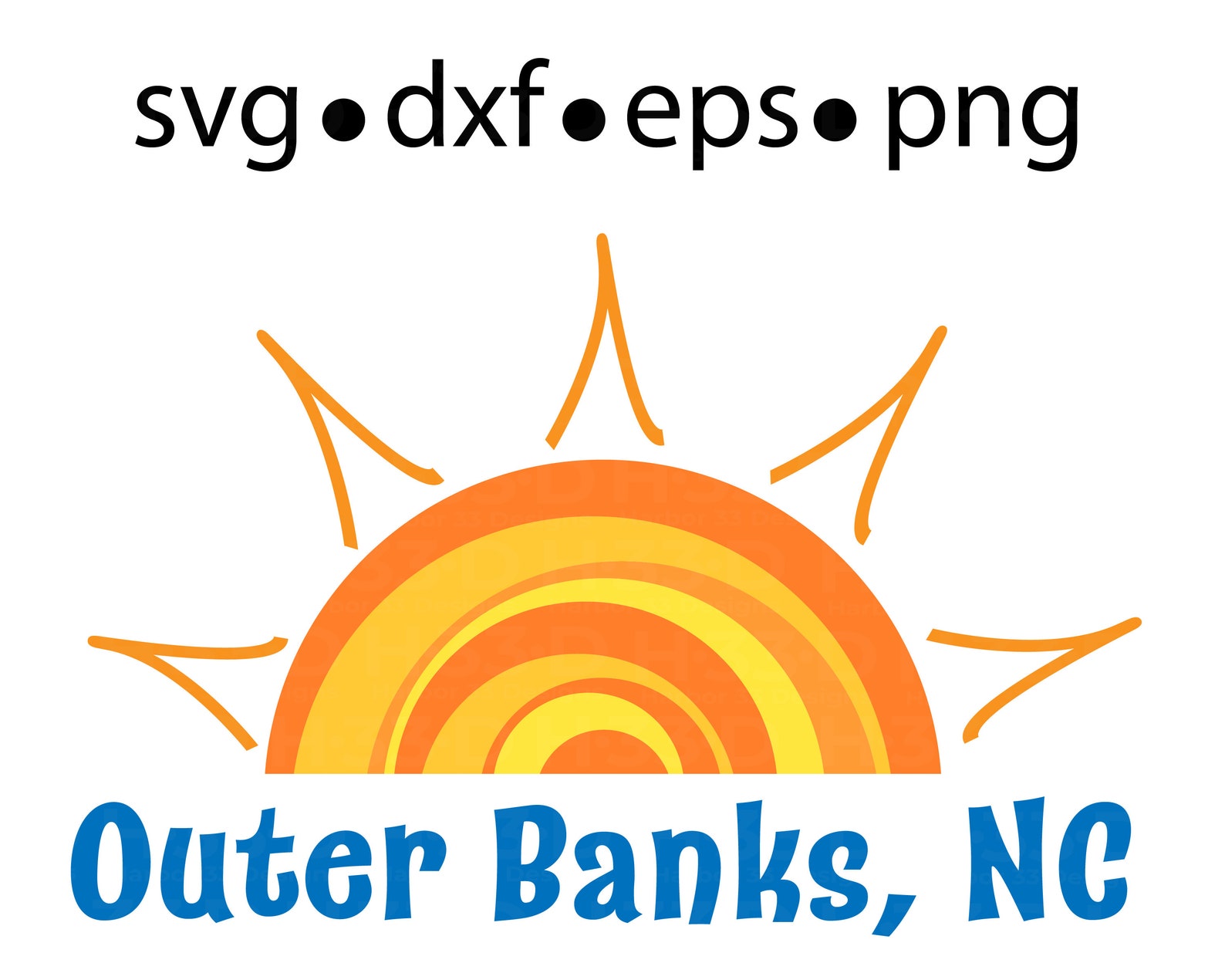 Outer Banks svg Outer Banks Cricut beach decor sun svg sun | Etsy