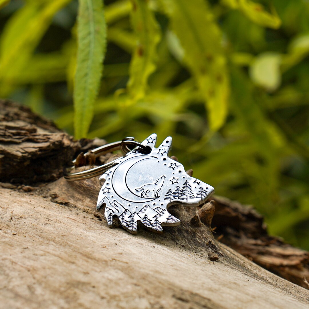 Wolf Head Dog Tag - Etsy