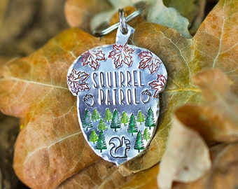 Squirrel Patrol Acorns Funny Cat Dog Tag Pet Tag ID - Etsy