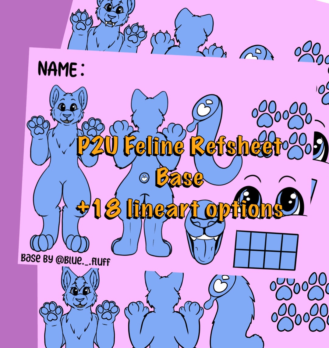 Furry Feline Reference Sheet Base - Etsy