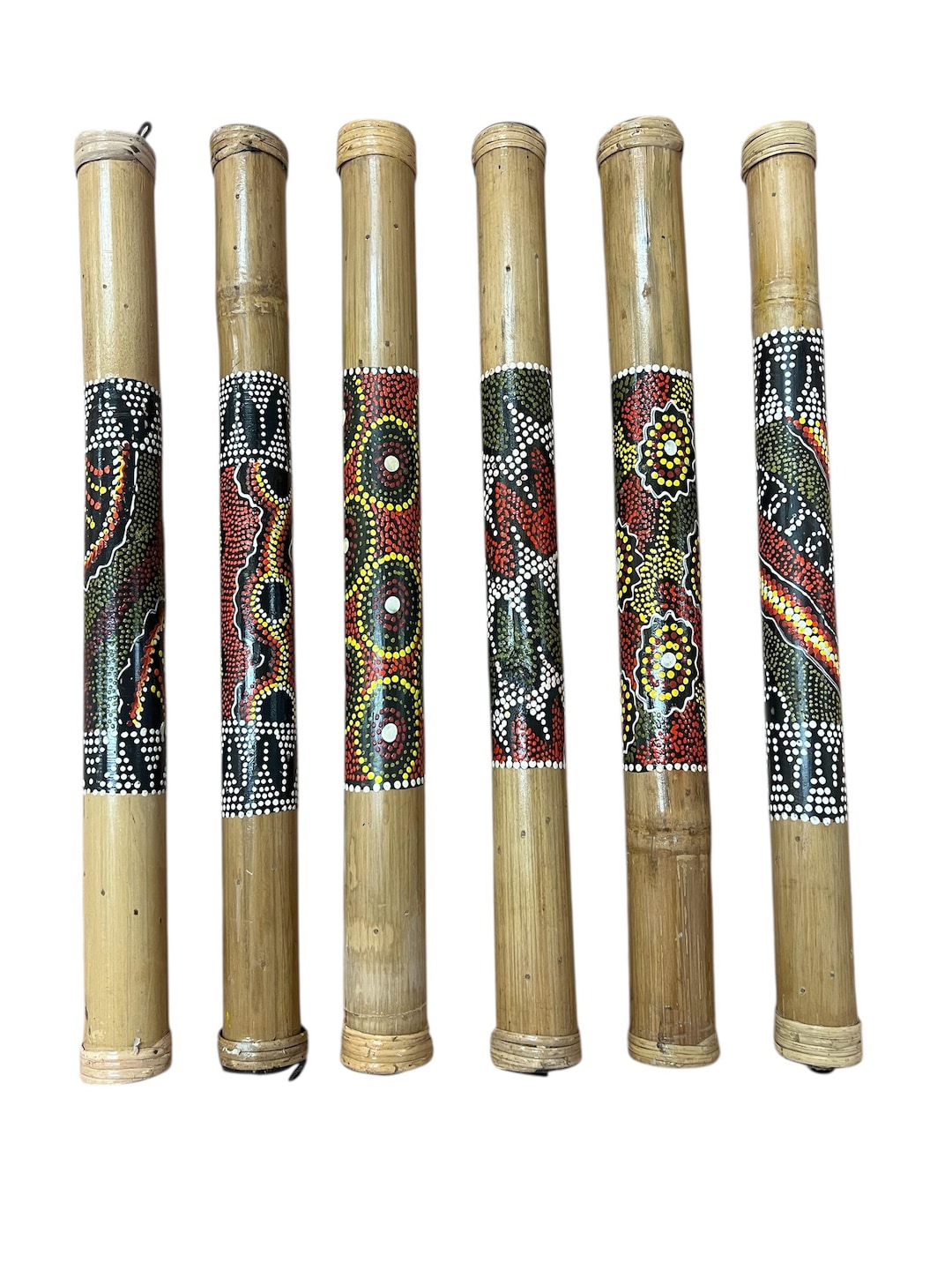 Terre Bamboo Rain Stick, Rain Maker 24" 32" 40" 48" 59" Painted, Burned ...