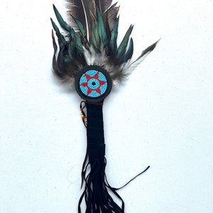 Handmade Native American Feather Fan - Elegant Prayer Accessory in ...