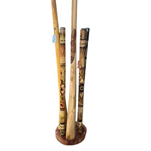 Didgeridoo Stand Display Wood 15" or 18" Diameter Heavy Strong Stable ...
