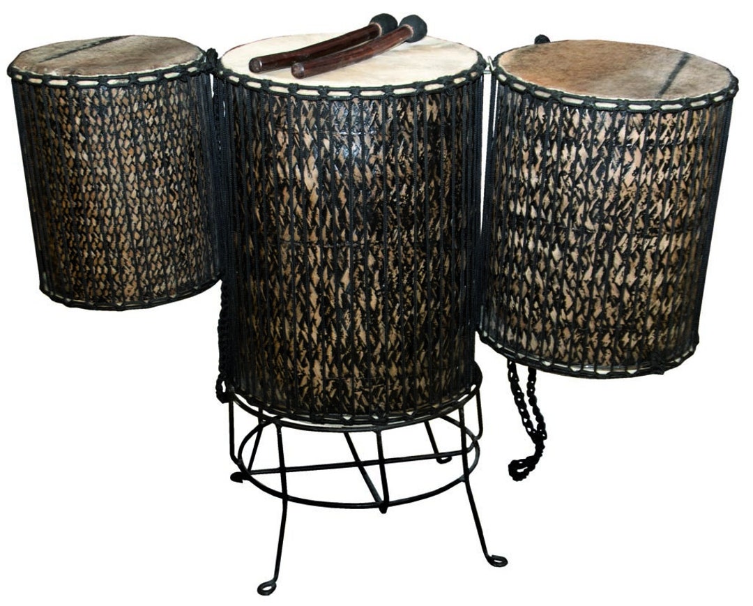 Dundun Made of Bamboo, Three Sizes 24"x20", 20"x16", 16"x14", Stick ...