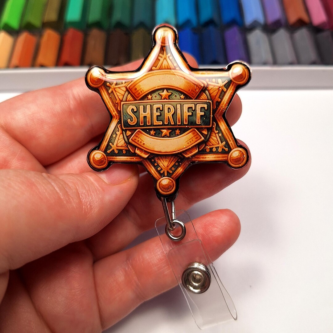 Badge Reels Watercolor Sheriff Badge, Pediatrician, Medical Badge Reel ...