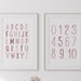 SET of 2 Blush Pink Alphabet & Numbers, Nursery Wall Art, Pink Alphabet ...