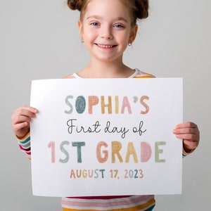 Custom Back to School Sign, First Day of School, Printable Photo Prop ...
