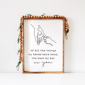 Baby Hand Line Art Print: Nursery Quote (digital Download) - Etsy