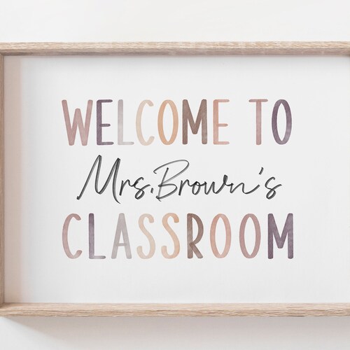 Welcome to Classroom Sign Teacher Name Sign Custom Classroom - Etsy