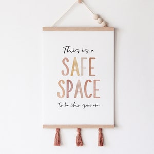 This is A Safe Space to Be Who You Are Sign, Boho Watercolor, Boho ...