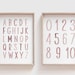SET of 2 Blush Pink Alphabet & Numbers, Nursery Wall Art, Pink Alphabet ...