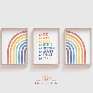 SET of 3 Kids Affirmation Prints Custom Kids Affirmation Wall - Etsy