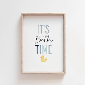 Blue Watercolor Kids Bathroom Signs, Children's Washroom Kids Bathroom ...